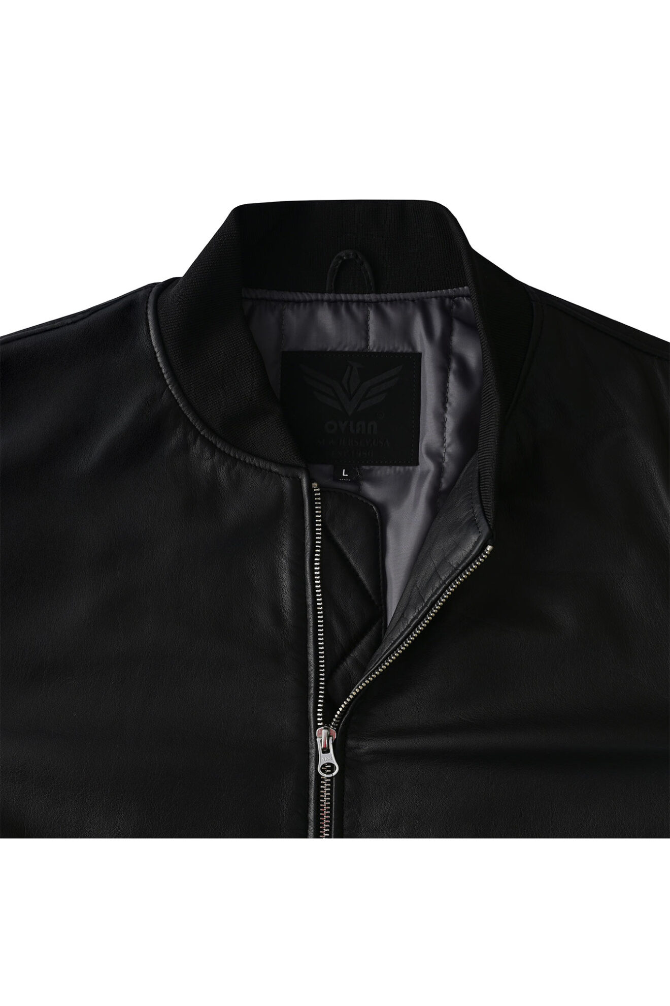 Ovlan Men's Black Leather Baseball Jacket - Premium Style